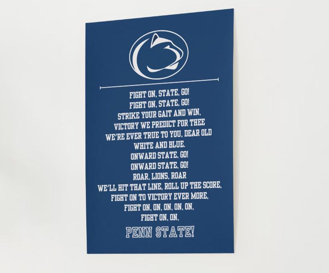 Penn State University Fight Song Poster Print - Etsy