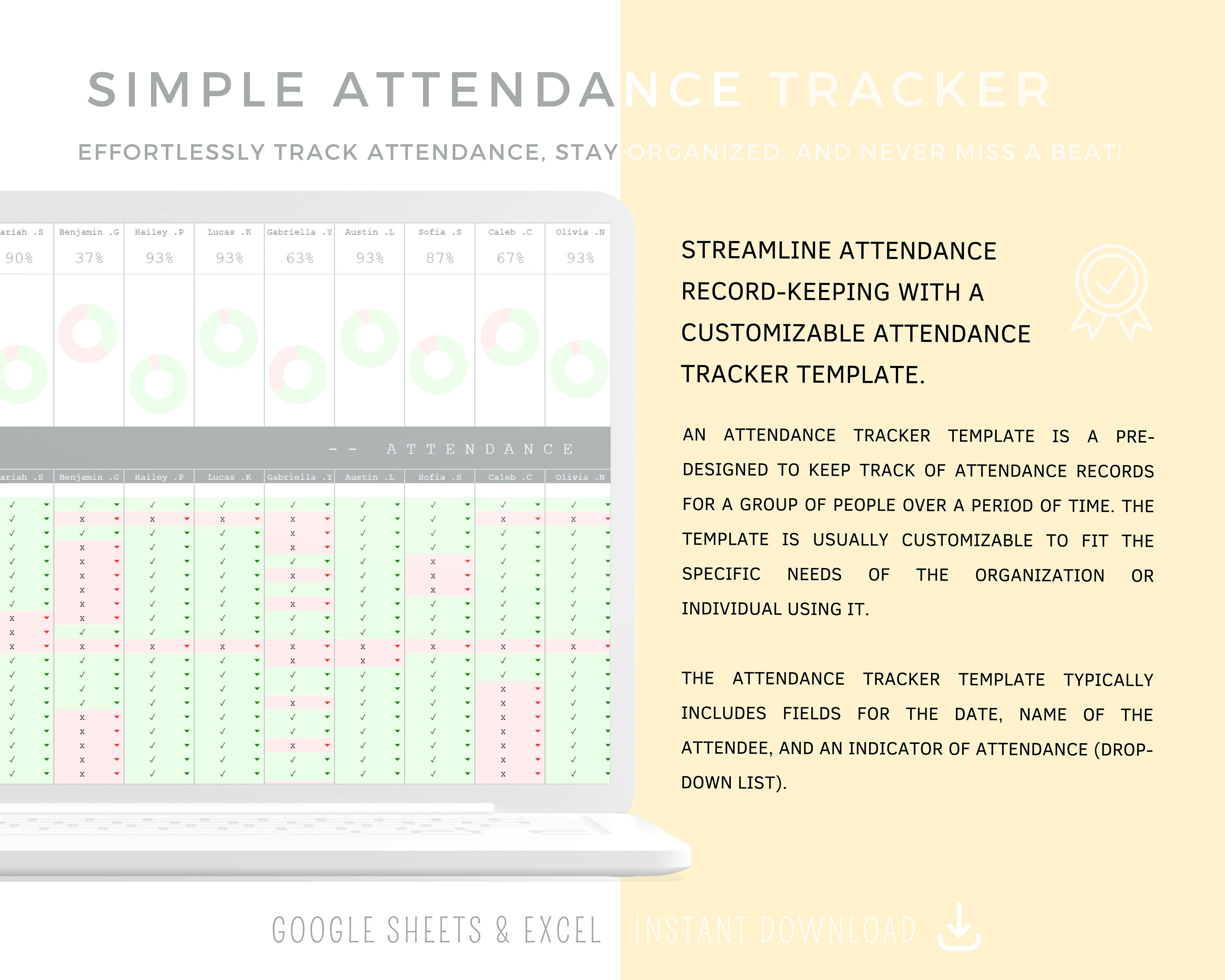 Attendance Tracker, Absent Tracker, Employee Attendance, Student ...