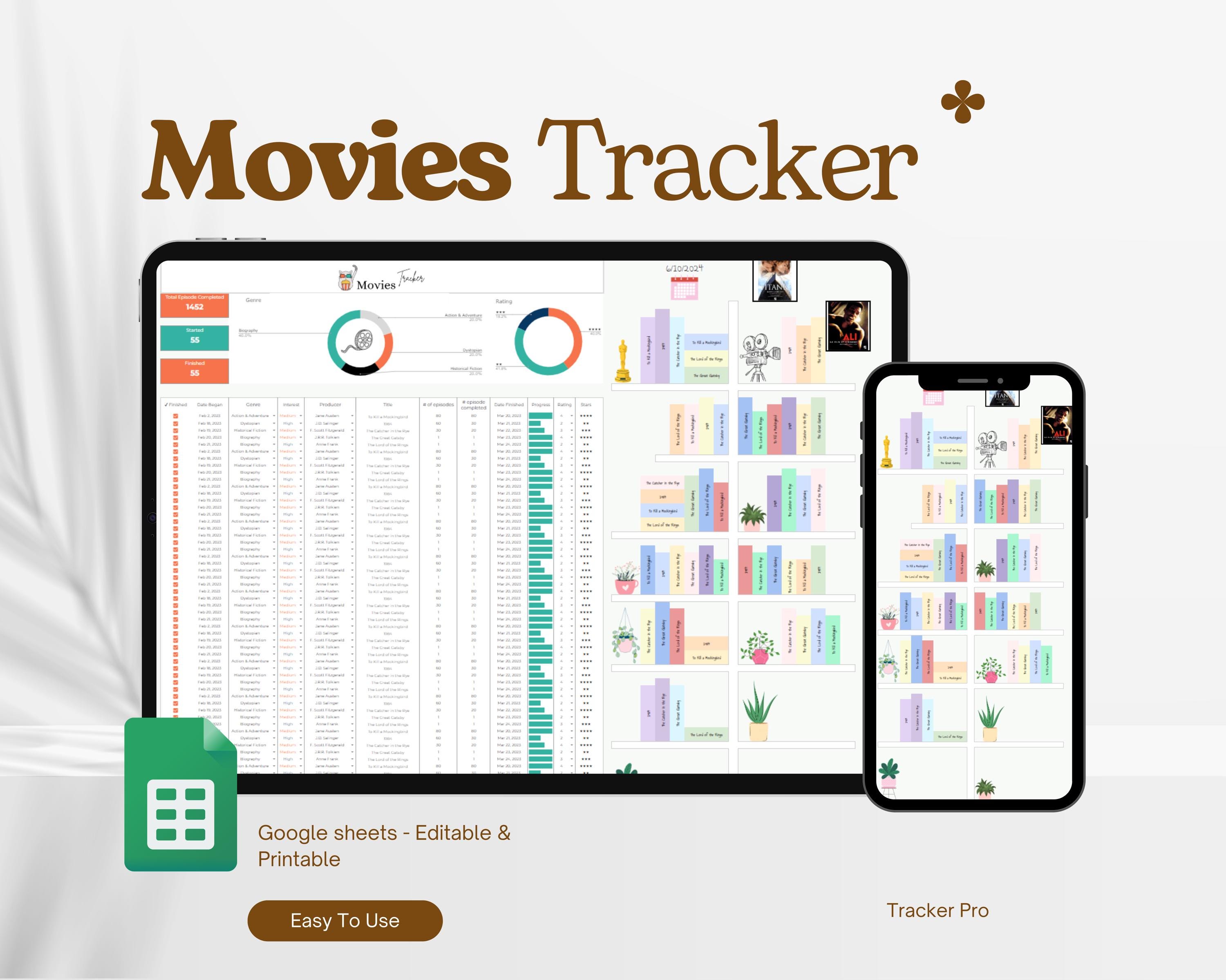TV Show Tracker Spreadsheet Google Sheets Excel Television Series ...