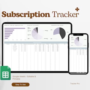 Subscription Tracker Google Sheets, Subscription Tracker Excel ...