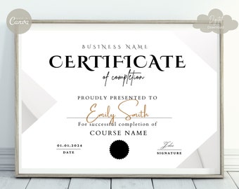 Certificate of Completion Template, Printable Lash Artist Certificate ...