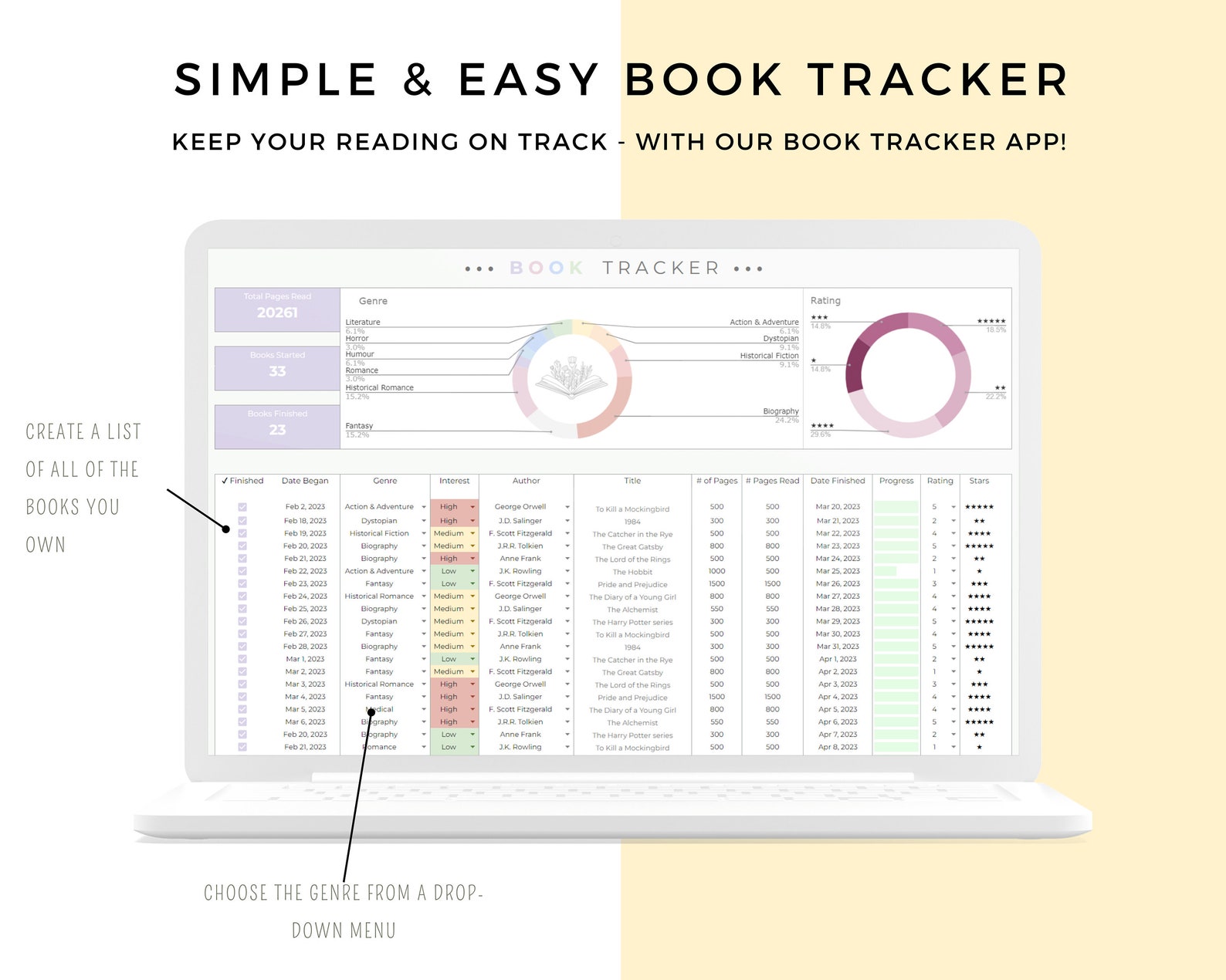 Reading Tracker Spreadsheet Google Sheets Digital Library Book Tracker ...
