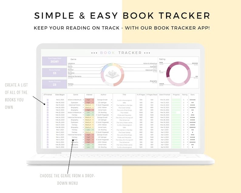 Reading Tracker Spreadsheet Google Sheets Digital Library Book Tracker ...