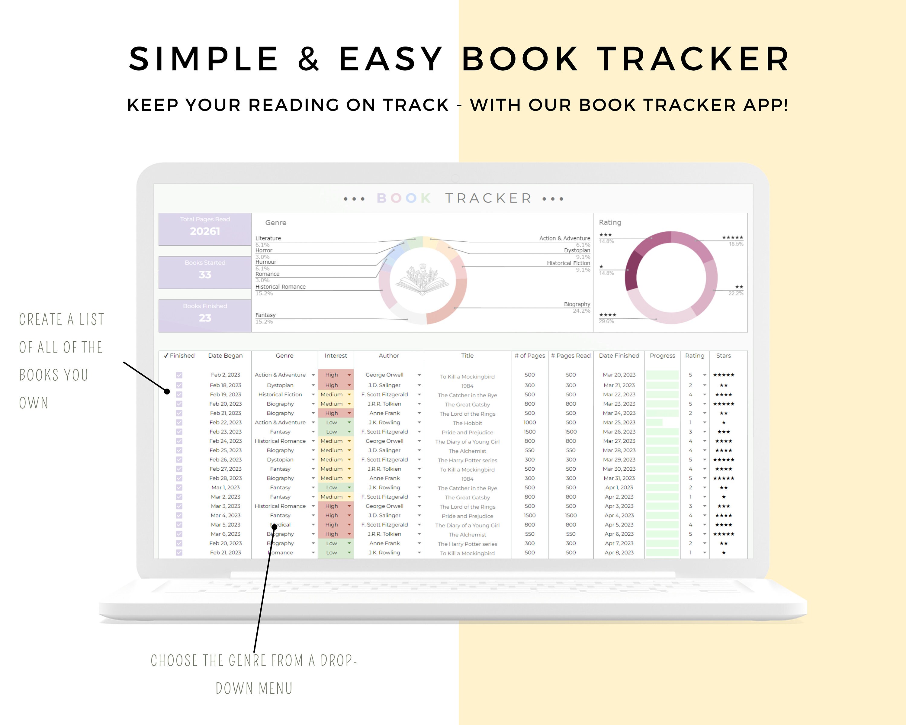Reading Tracker Spreadsheet Google Sheets Digital Library Book Tracker ...