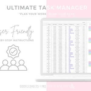 Team Task Tracker for Google Spreadsheet Task Management Template, Task ...