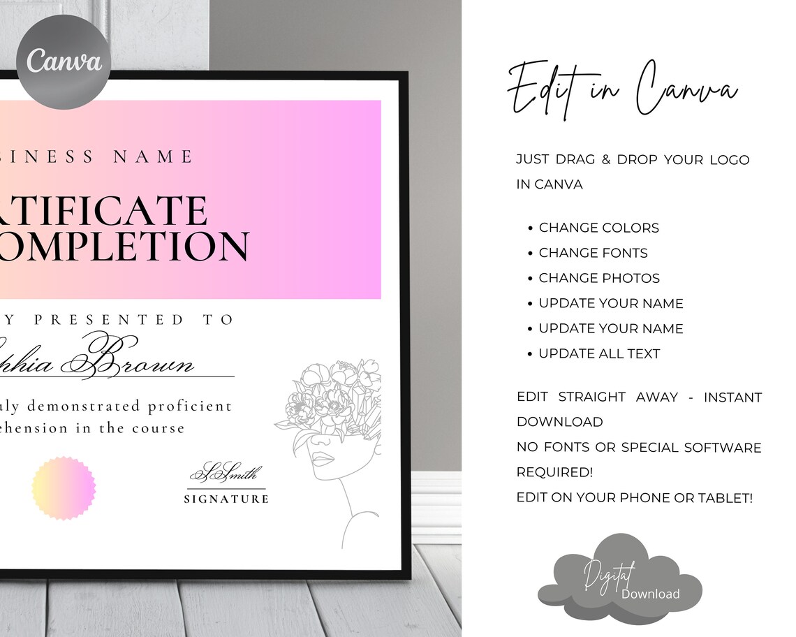 Certificate of Completion Template, DIY Makeup Course Certificate ...