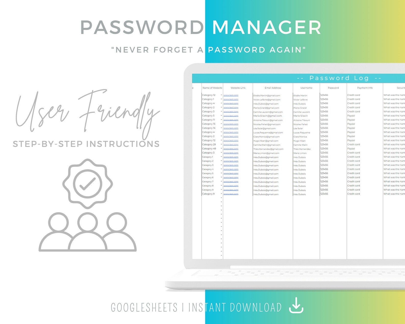 Password Tracker Excel Spreadsheet, Password Tracker Google Sheets ...