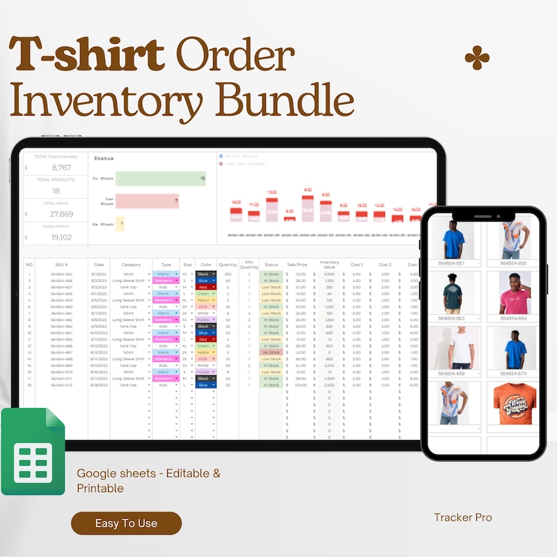 Shirt Tracking Log - Etsy