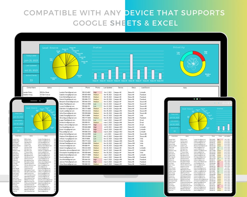 Client Tracker Small Business Template, Client Tracking Sheet, Client ...