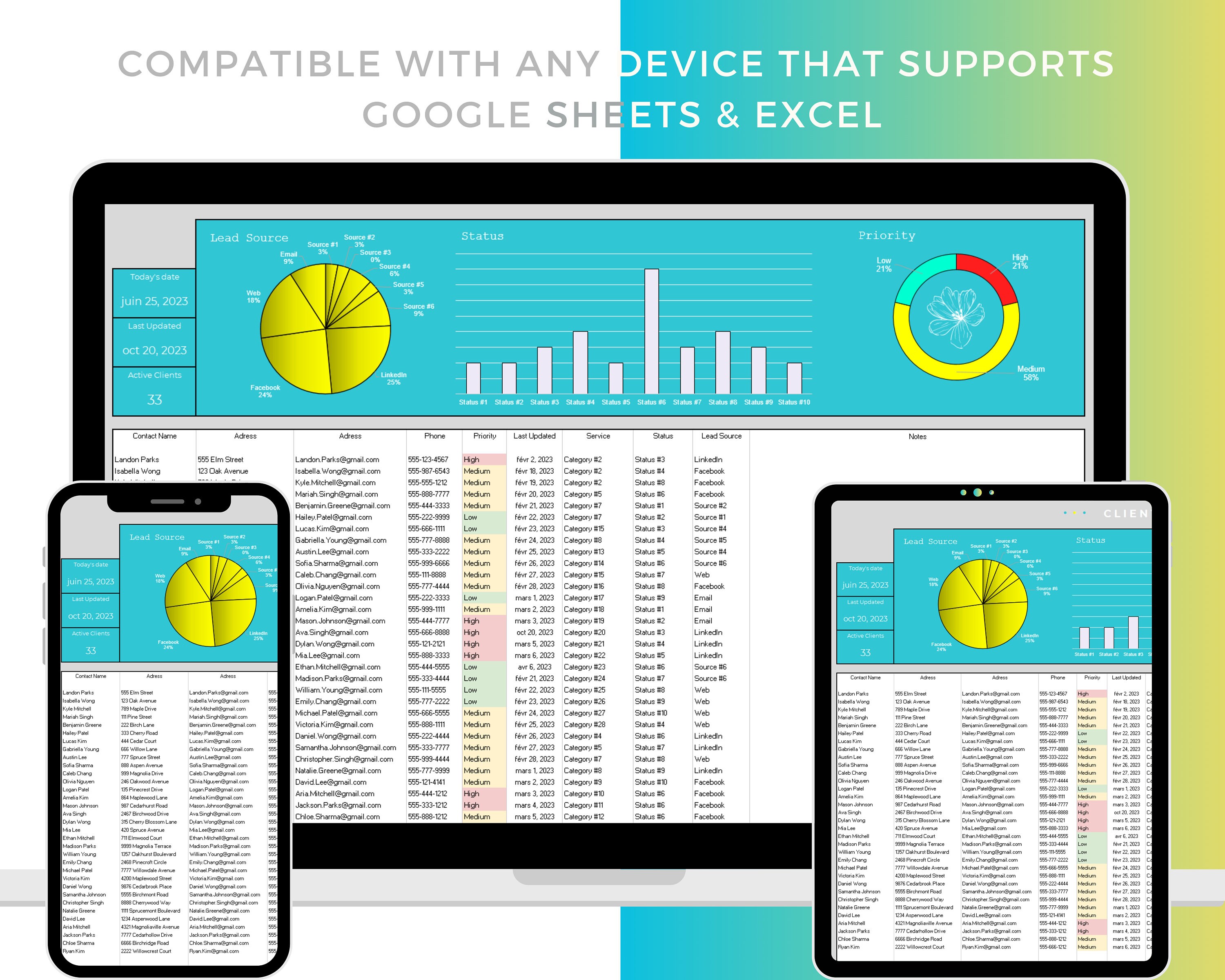 Client Tracker Small Business Template, Client Tracking Sheet, Client ...