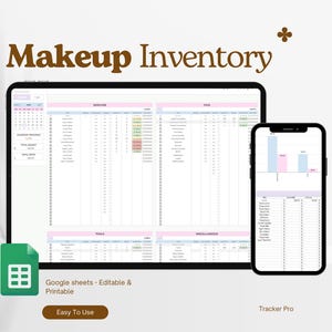 Makeup Collection for Google Sheets | Shop Highly Organized | Virtual ...