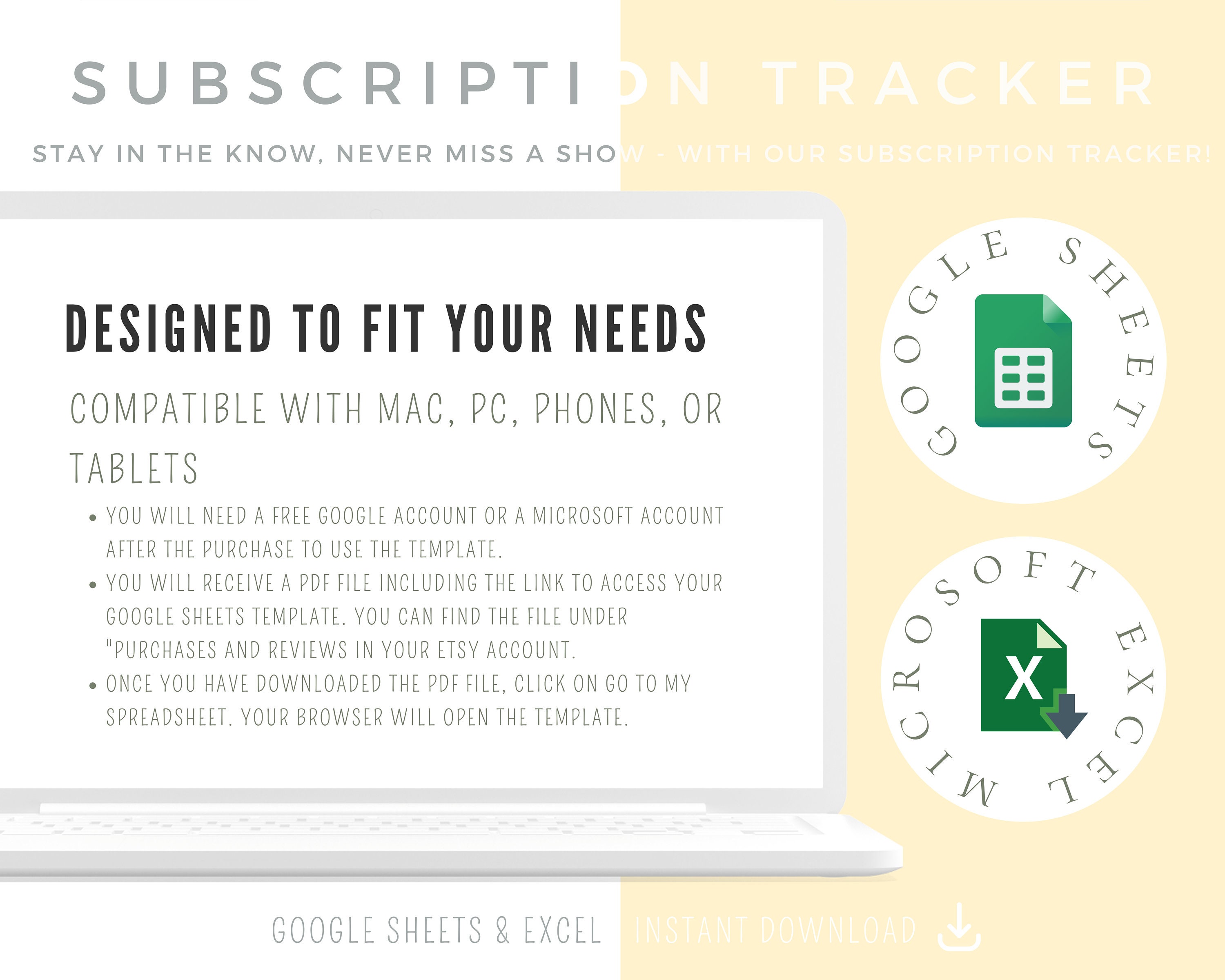 Monthly Subscription Tracker Google Sheets, Monthly Subscription ...