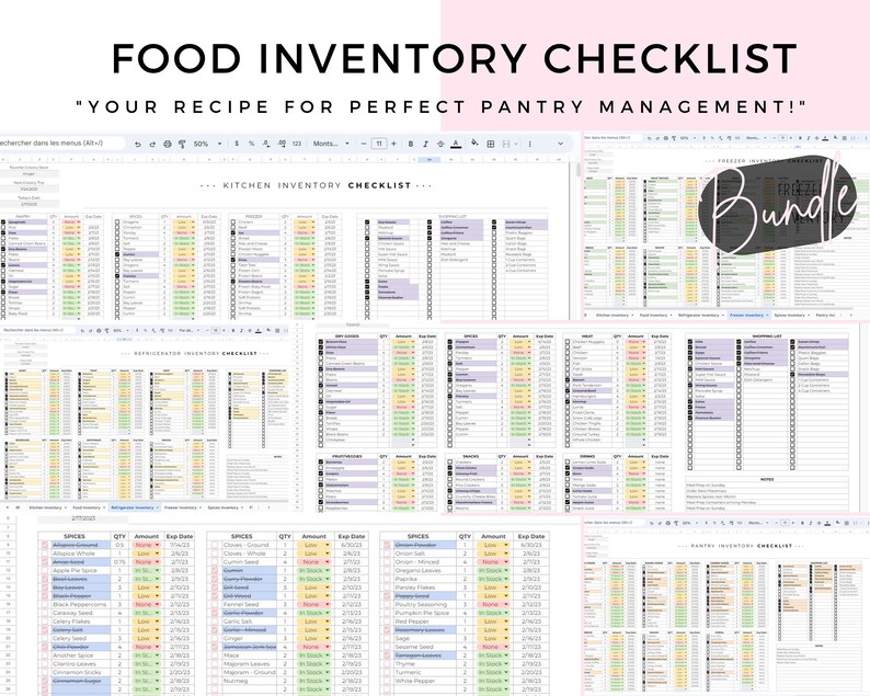 Food Inventory Tracker List Kitchen Inventorypantry - Etsy
