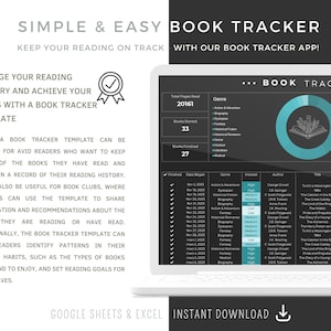 Reading Log Tracker, Book Inventory, Reading Spreadsheet, Google Sheets and Excel Template, 2023 ...