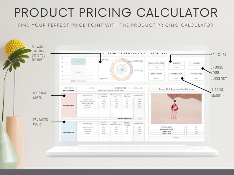 Product Pricing Calculator Spreadsheet for Excel and Google Sheets ...