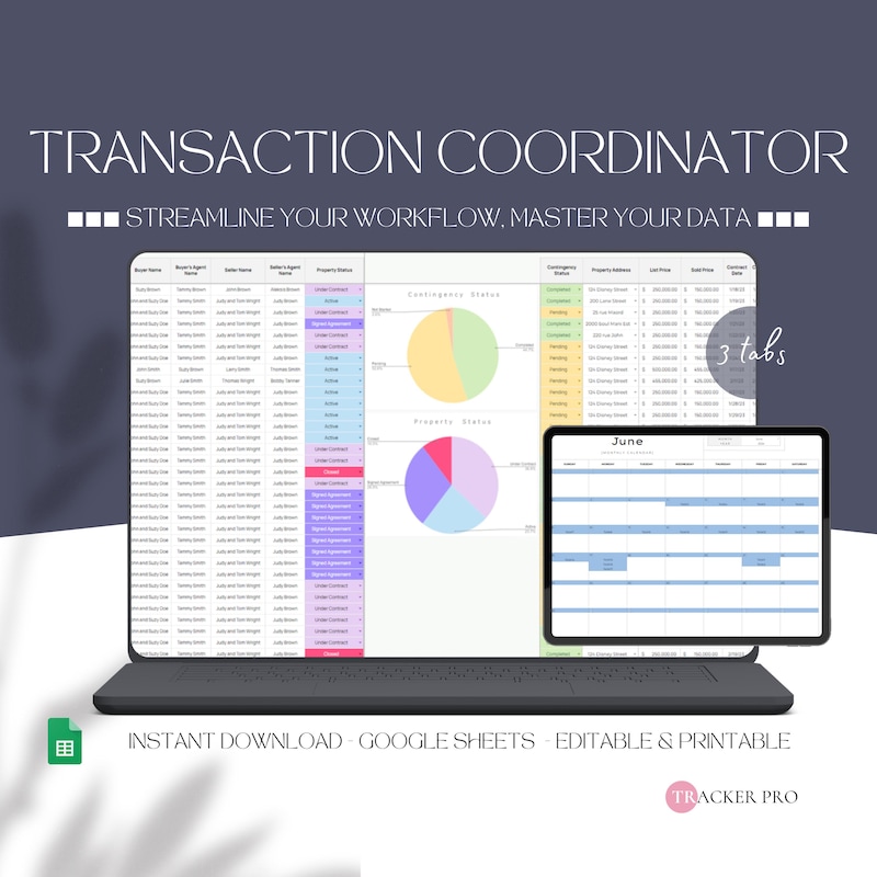 Transaction Coordinator Spreadsheet - Etsy