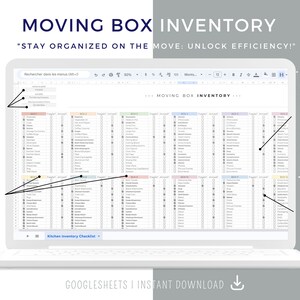 Moving Box Inventory Template Moving Planner Moving Box - Etsy