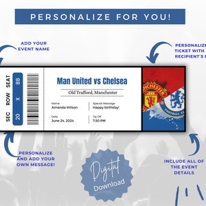 Editable Sports Ticket Template, DIY Sporting Ticket, Custom Sports ...