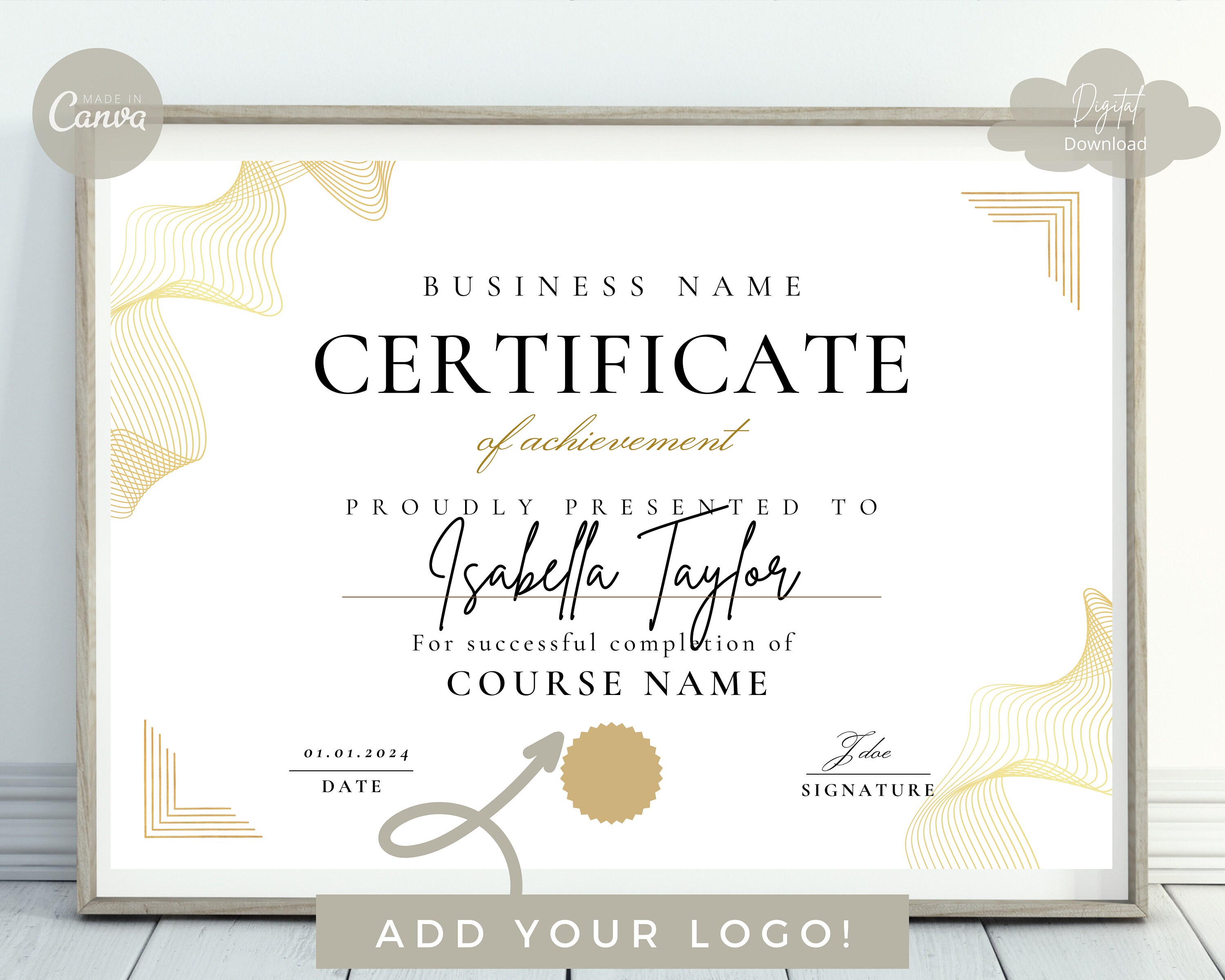 Editable Certificate of Completion, Lash Certificate of Completion ...