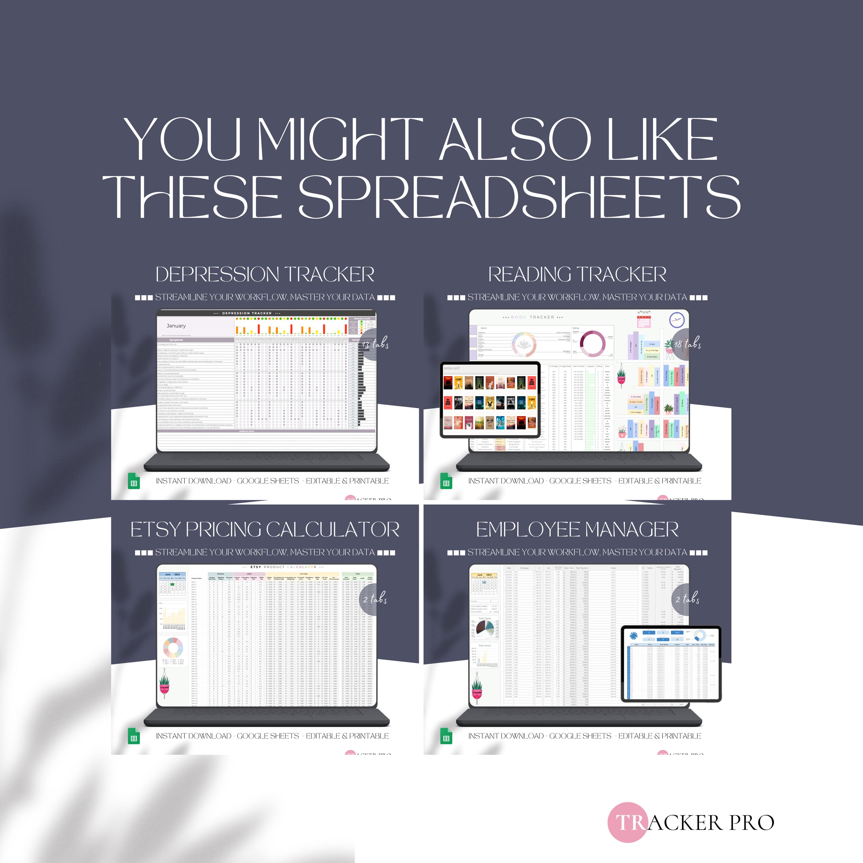 School Planner Spreadsheet, Assignment Tracker Google Sheets Excel ...