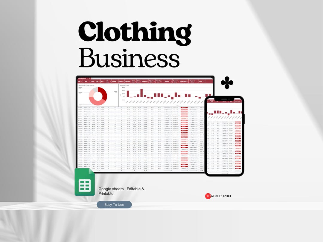 Clothing Business Spreadsheet Bundle Google Sheets, Clothing Inventory ...