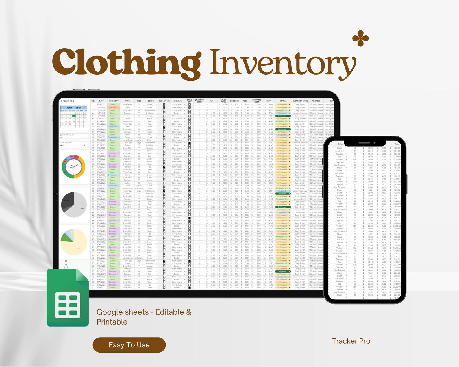 Clothing Inventory Template, Clothing Business Inventory Tracker Log ...