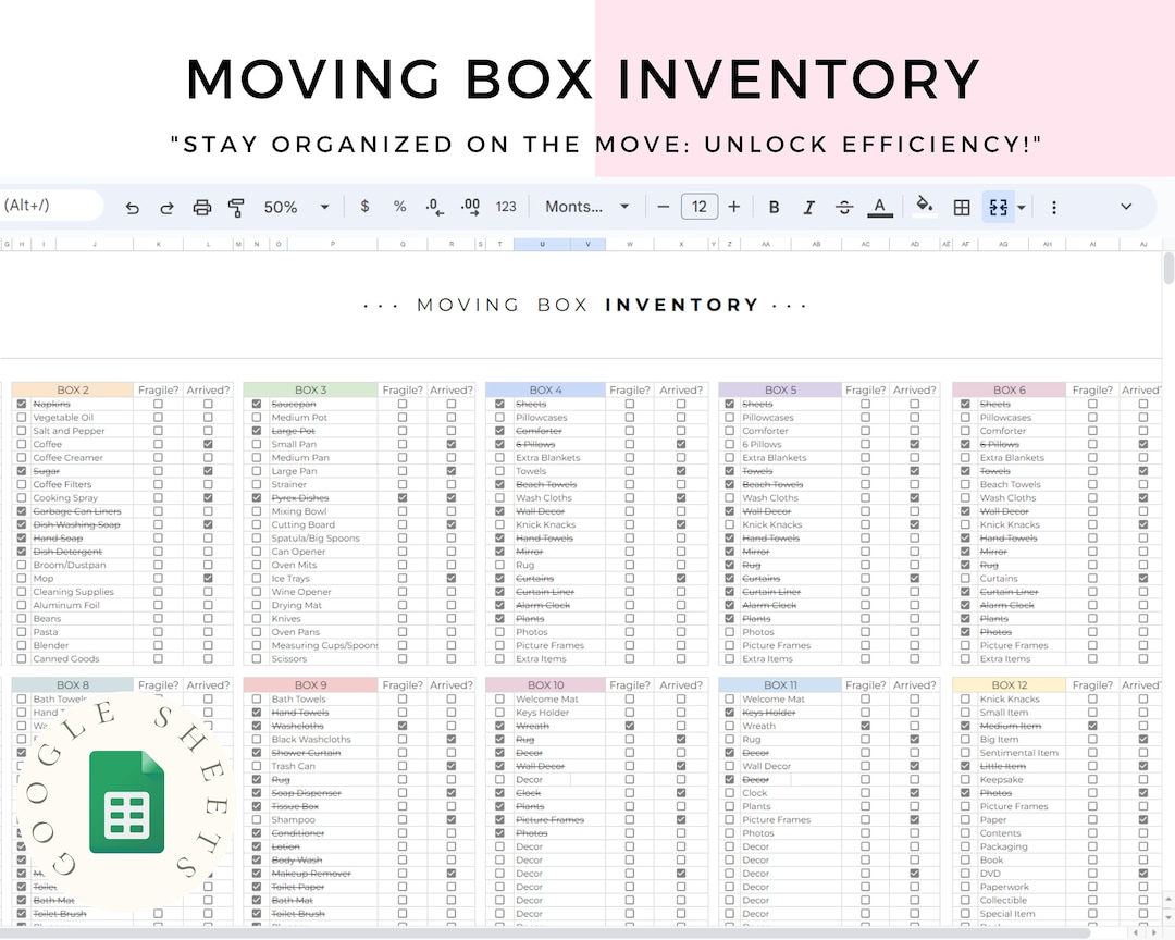 Home Moving Planner, 2023 House Move Tracker Excel and Google Spreadsheets, Moving Checklist ...