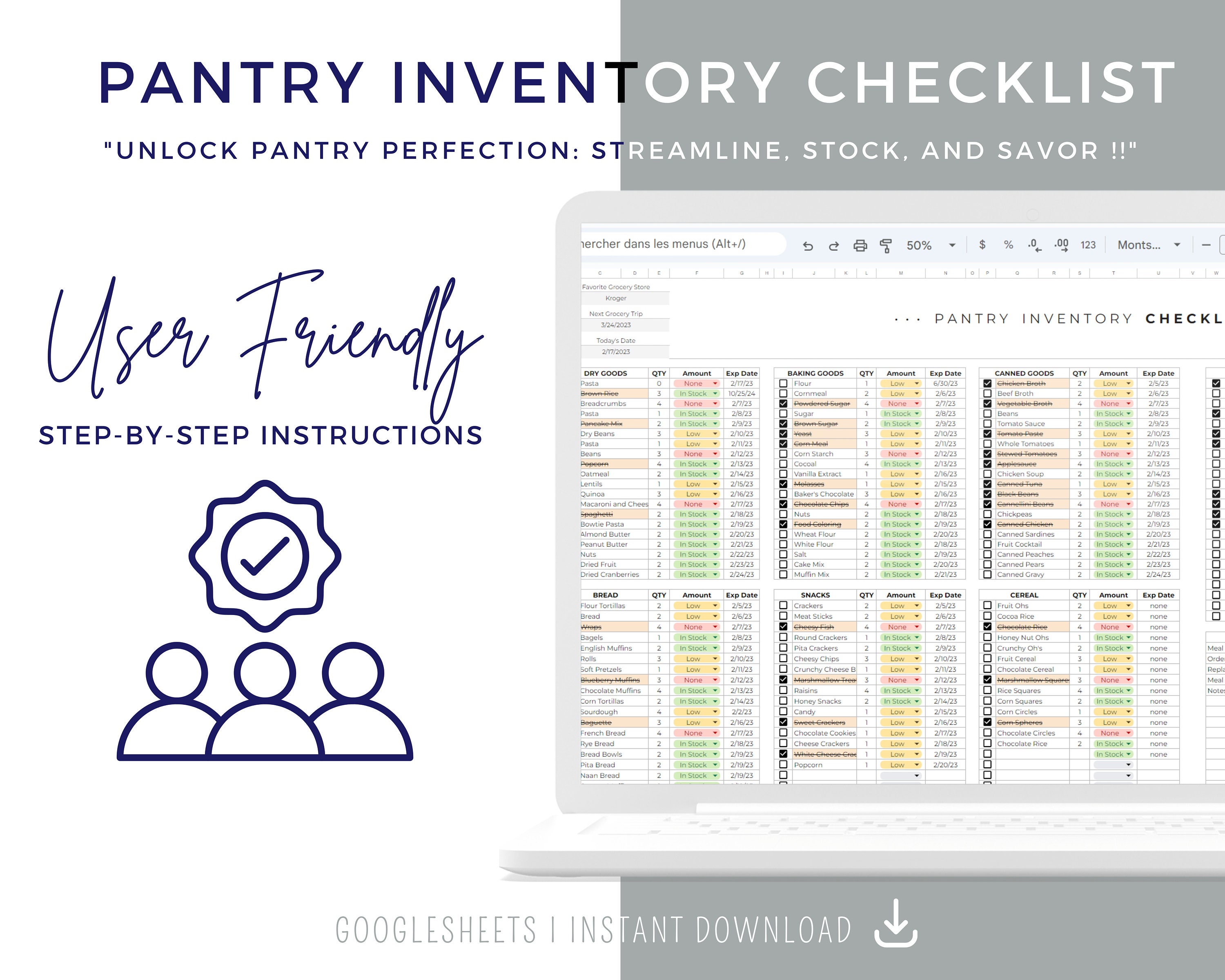 Pantry Inventory Template, Pantry List, Pantry Planner, Food Inventory ...