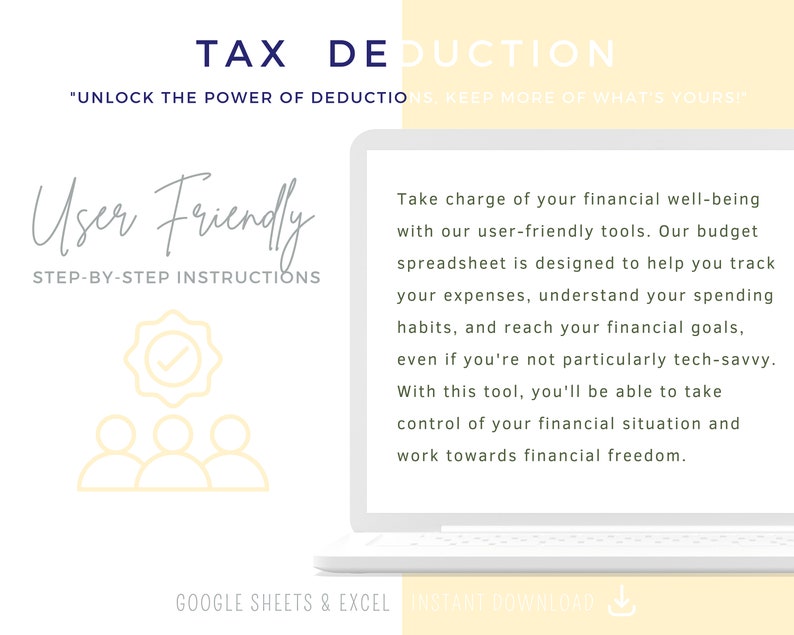 Tax Deduction Tracker Excel Spreadsheet, Editable Tax Deductions List ...
