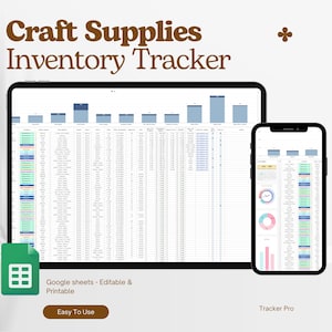 Craft Business Template Editable, Craft Supplies Inventory Tracker Google Sheets Spreadsheet ...