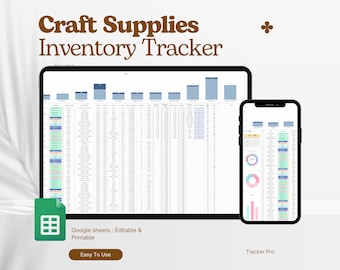 Craft Supplies Inventory Tracker Excel Spreadsheet Crafts Organization ...