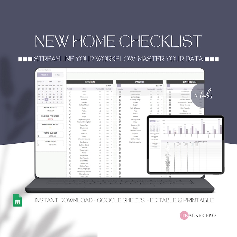 New Home Essentials Checklist, First New Home Checklist, Room by Room ...