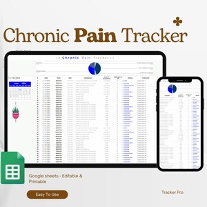 Chronic Pain Tracker Excel Spreadsheet, Chronic Pain Journal Template ...