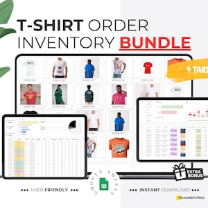 Apparel Inventory Tracker, T-shirt Inventory Spreadsheet Template, Log ...