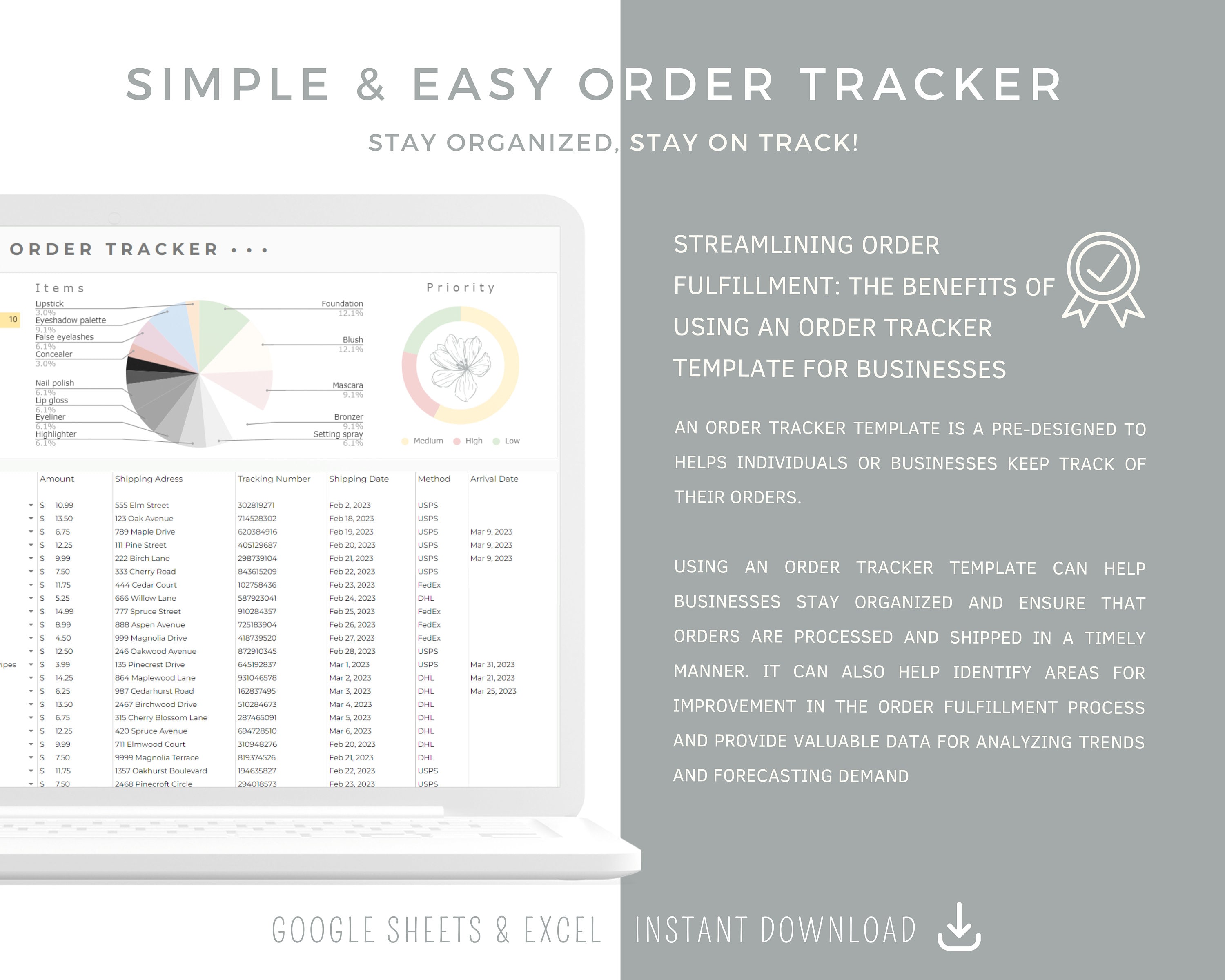Order Tracker | Small Business Bookkeeping | Sales Tracker | Revenue ...