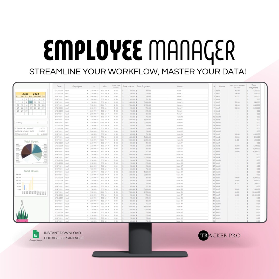Employee Attendance Tracker, Leave Tracker, Punctuality Tracker, Excel ...