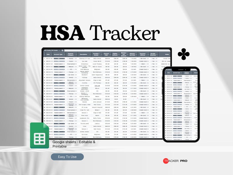 HSA Tracker, FSA Tracker, Health Care Reimbursement, Itemized ...