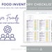 Food Inventory Template, Food Tracker Spreadsheet List Refrigerator ...