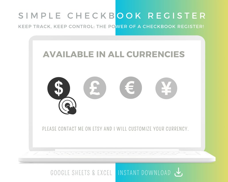 Simple Checkbook Register Google Sheets Spreadsheet, Track Your Bank ...