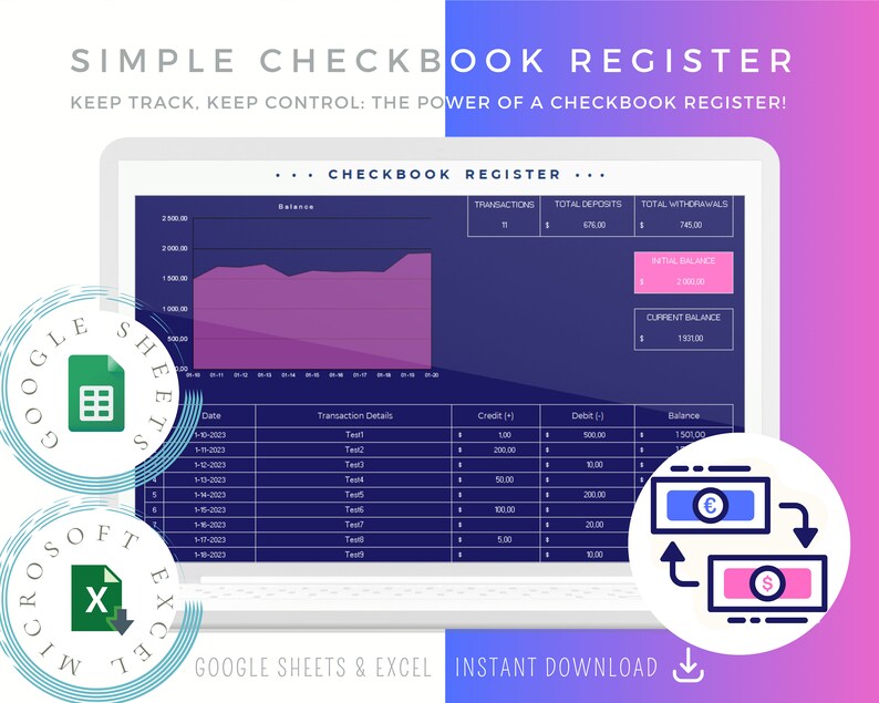 Checkbook Register Excel Spreadsheet, Check Book Register Google Sheets ...