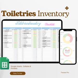 Toiletries Inventory, Toiletries Packing List for Travel, Household ...
