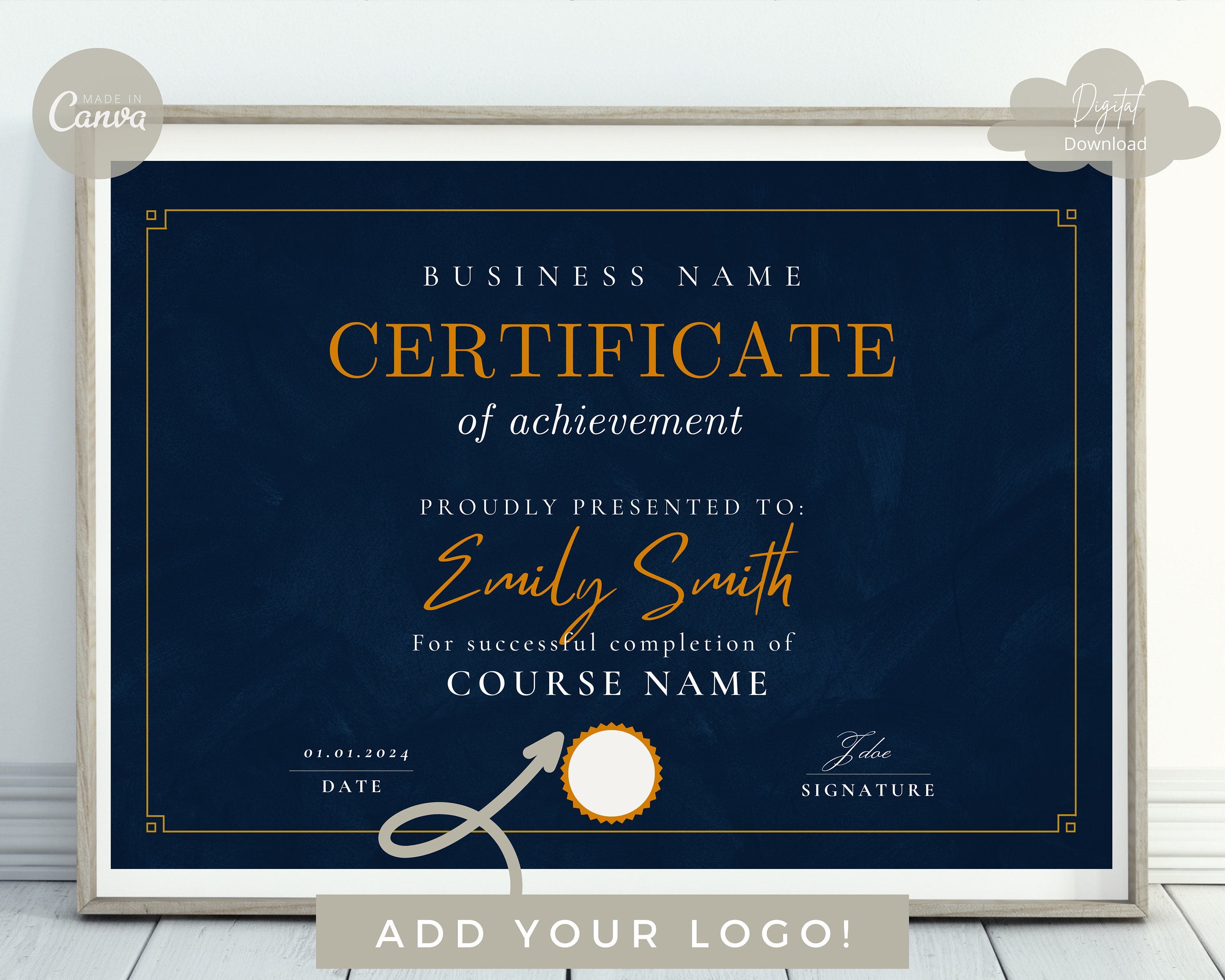 Certificate of Completion Template for Nail Course, INSTANT DOWNLOAD ...