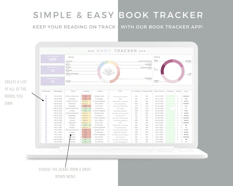 Reading Tracker, Ultimate Book Tracker Template, Track Your Reading ...