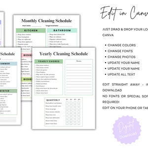 Ultimate Cleaning Schedule Bundle Editable,cleaning Planner Bundle ...