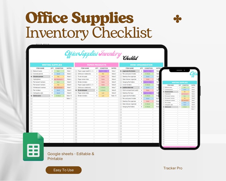 Office Supplies Inventory and Shopping List Google Sheets ...