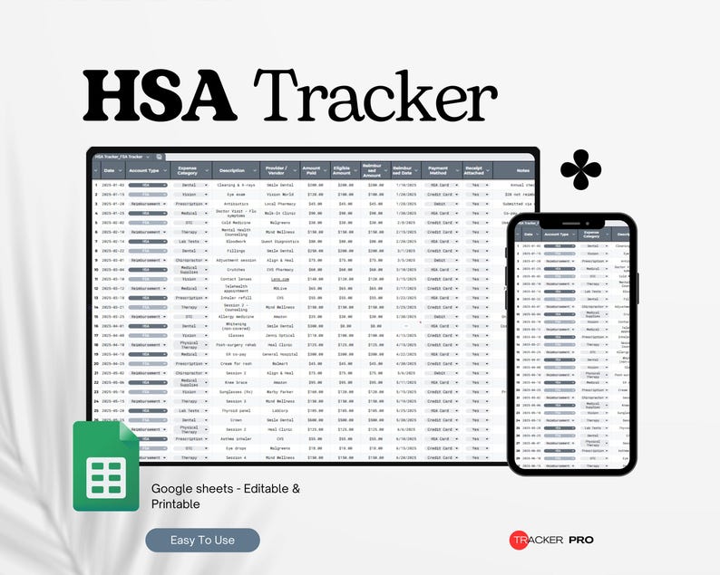 HSA Tracker, FSA Tracker, Health Care Reimbursement, Itemized ...