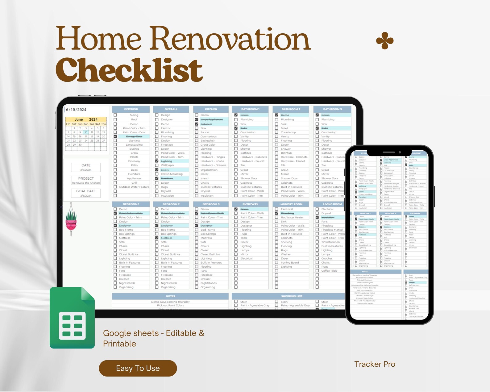 Kitchen Renovation Checklist Google Sheets, Kitchen Remodel Check List ...
