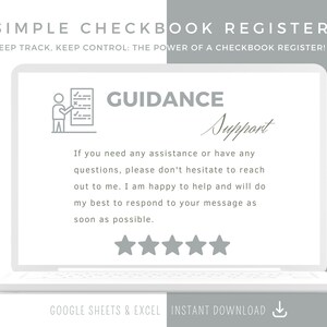 Checkbook Register Google Sheets Checkbook Register Excel - Etsy