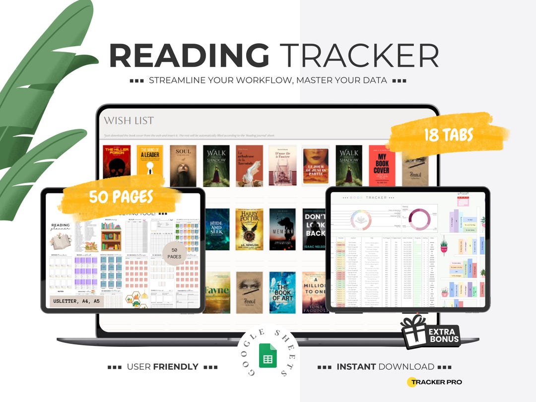 Reading Tracker, Ultimate Book Tracker Template, Track Your Reading ...