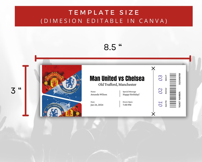 Editable Sports Ticket Template, DIY Sporting Ticket, Custom Sports ...